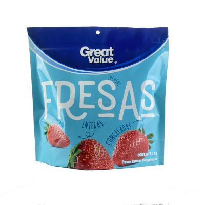 China Custom Designed Matte Snack Stand Pouch Food Grade Reusable Resealable Plastic Freeze Dried Fruit Natural Blueberry Packaging for sale