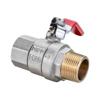 China DN15 MXF Thread Connected Brass Ball Valve Water Tap Nickel Plating for sale