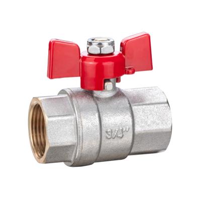 China 1/2 Inch Single Unin Threaded Brass Ball Valve Butterfly Handle For Househole Use for sale