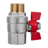 China DN15~25 Butterfly Brass Water Tap Ball Valve MXF Thread Connected for sale