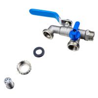 China 1/2Inch Washing Machine Hose Bib Cock With Double Nozzle PN16 1/2