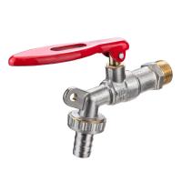 China IRON Handle Low Lead Brass Bathroom Water Garden Tap Bibcock Valve With Lock Hole for sale