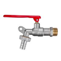 China IRON Handle Low Lead Brass Bathroom Water Garden Tap Bibcock Valve With Lock Hole for sale