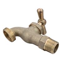 China Single Cold Water Basin Faucet Outdoor Garden Bathroom Taps Wall Mount Brass Bibcock for sale