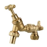 China 1/2 Inch PN16 Standard Type Garden Hose Connect Garden Water Tap Brass Stop Bibcock for sale