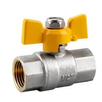 China DN15-25 20MM Butterfly Handle Nickel Plated Brass Gas Valve With Iron Handle for sale