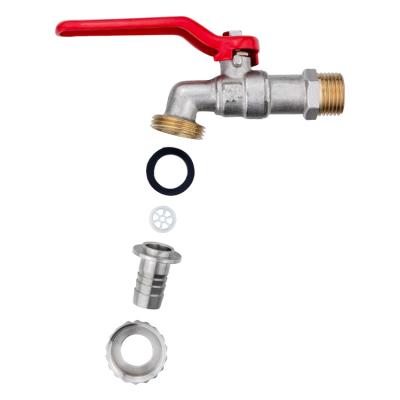 China Nickel Plating Automatic Shut Off  Hot Cold Water Mixer Garden Water Tap Brass Bibcock for sale