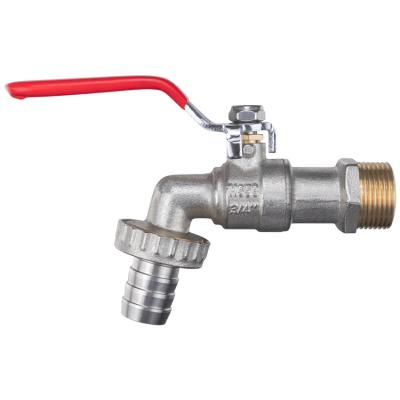 China Nickel Plating Brass Outside Tap PN25 Water Garden Bibcock Tap for sale