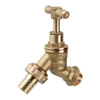 China Outlets Hose Connect Outdoor Brass Bibcock Valve Normal Temperature Water Brass Stop Bibcock for sale