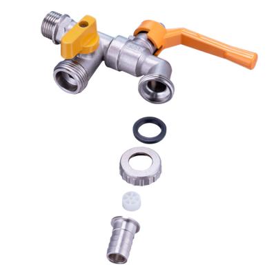 China Washing Machine Brass Kitchen Pure Copper Water Tap Outdoor Wholesale Single Cold  And Hot Water Brass Bibcock for sale