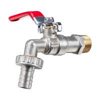 China TMOK ISO  Certification Red Iron Handle Garden Water Tap Brass Bibcock For Outdoor Use for sale