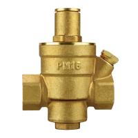 China DN20 BSP 3/4'' Regulator Brass Water Pressure Regulator PN 1.6 Adjustable Pressure Reducing Valve With Gauge Meter for sale