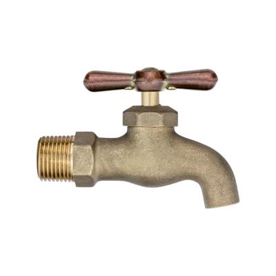China Outdoor Garden Single Contorl Cold Brass Faucet Washing Machine Hose Material Brass Stop Bib for sale