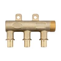 China TMOK 3/4 Inch 1 Inch PN16 Three Way Brass Water Manifold For Water Distributor for sale