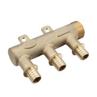 China TMOK 3/4 Inch 1 Inch PN16 Three Way Brass Water Manifold For Water Distributor for sale