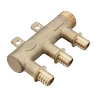 China TMOK 3/4 Inch 1 Inch PN16 Three Way Brass Water Manifold For Water Distributor for sale