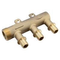China TMOK 3/4 Inch 1 Inch PN16 Three Way Brass Water Manifold For Water Distributor for sale