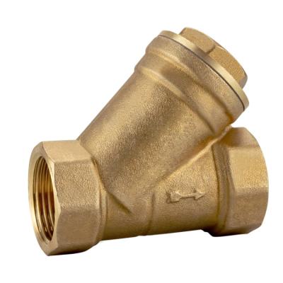 China Seal Hydraulic Oil Filter Water Pump 1 Inch Brass Foot Valve Y Pattern Strainer for sale