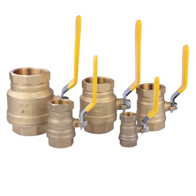 China TMOK Female And Female BSP Thread Brass Ball Valve With Yellow Handle for sale
