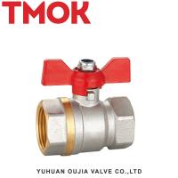 China Pneumatic Actuated 3 Way Butterfly Threaded Brass Ball Valve T Port for sale