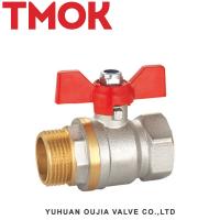 China Pneumatic Actuated 3 Way Butterfly Threaded Brass Ball Valve T Port for sale