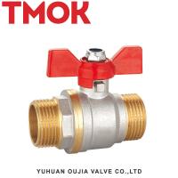 China Pneumatic Actuated 3 Way Butterfly Threaded Brass Ball Valve T Port for sale
