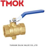 China brass color good quality long handle sand blasting temperature brass ball vavle for sale