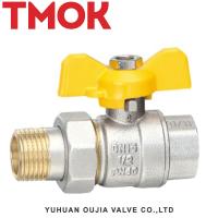 China brass inner wire butterfly handle chrome plated gas ball valve for sale