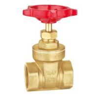 China Sanitary 2 Inch DN50 PN16 Brass Color Body Brass Gate Valve With Round Red Handle for sale