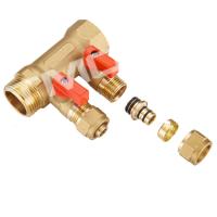 China Oil Trumpet 4 Way Plumbing Copper Water Manifold For Water Distributor for sale
