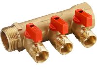 China 3 Port Pex Manifold Ball Valves Turbo Bypass Brass Water Distributor Manifold for sale
