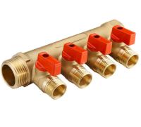 China 3 Port Pex Manifold Ball Valves Turbo Bypass Brass Water Distributor Manifold for sale