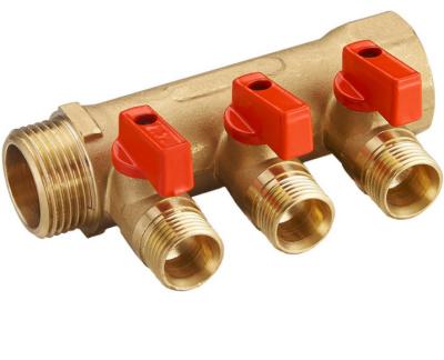 China TMOK H100 Valve Tappet Solenoid PN16 3 Way 4 Way Brass Water Manifold For Water Distributor for sale