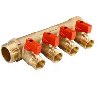 China Brass Water Separator 4 Port Pex Manifold With Valves for sale