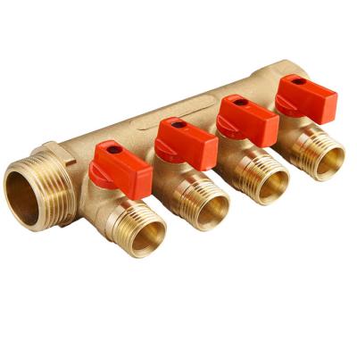 China Brass Water Separator 4 Port Pex Manifold With Valves for sale