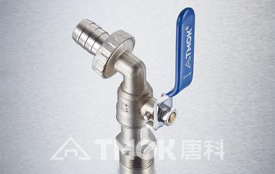 China NPT Thread Nickel Plating Garden Hose Tap PN25 With Lever Handle for sale