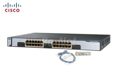 China Gigabit Ethernet Network Used Cisco Switches 24 Port WS-C3750G-24T-S Stackable for sale