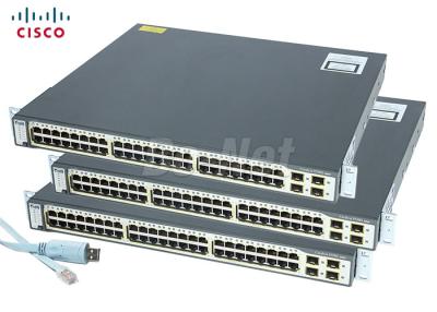 China WS-C3750G-48TS-S Network Cisco Switch 48x10/100/1000 Transmission Rate 4 SFP Ports for sale