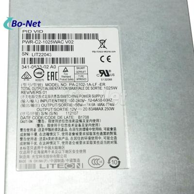 China PWR-C2-1025WAC 1025W AC Power Supply For WS-C3650-48FS 48FD 48FQ POE Switches for sale
