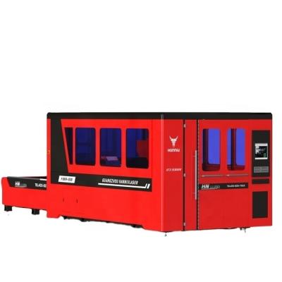 China Fiber Laser Cutting Machine High Power With Cover Carbon Steel Stainless Steel Aluminum for sale