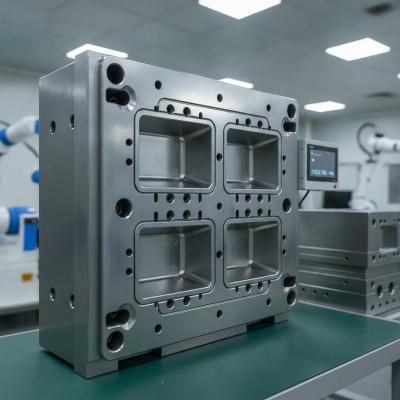 China IML Compatible Thin-Wall Injection Mold for Food Packaging with 4-6 Second Cycle and 0.4-0.8mm Wall Thickness for sale
