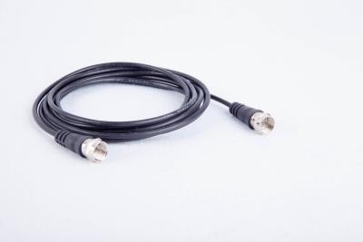 China 75 OHM F Connector Extension RF Cable Assembly 3C-2V Black 0~1 GHz Frequency for sale