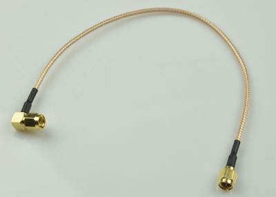 China Custom RF Cable SMA Male To SMA Male Right Angle RG 178 Coax Cable Assemblies for sale