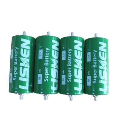 China 30000 Cycle Life Grade a Lithium Titanate Battery Lishen 2.5v 60130 60140 18ah 50C LTO Batteries for sale