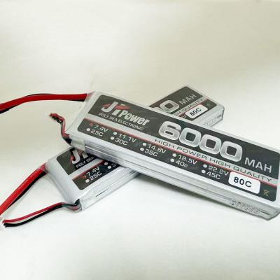 China High Capacity 7.4V 6000mAh 2S 80C XT60 Plug Long Flight Time Lithium Ion Battery Pack for FPV/Drones Agricultural UAVs Wholesale for sale