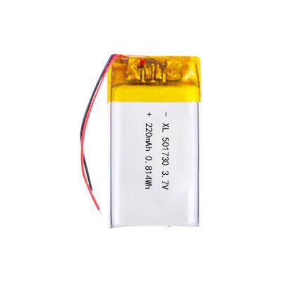 China 501730 3.7V 220mAh Rechargeable Li-Po Battery for Fitness Tracker and Toys for sale