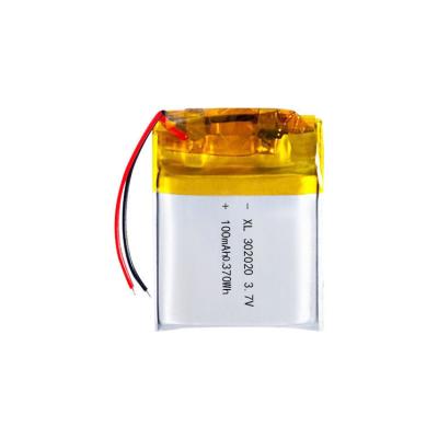 China 302020 3.7V100mAh Lithium Polymer Battery Rechargeable Lipo Cell for Bluetooth Earphone, Smart Watch, and Small Electronics for sale
