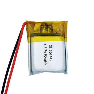 China Professional  Factory  Wholesale Ultra Slim Rechargeable 90Mah Lithium Polymer Battery 3.7V 501419 for Electric Tools for sale