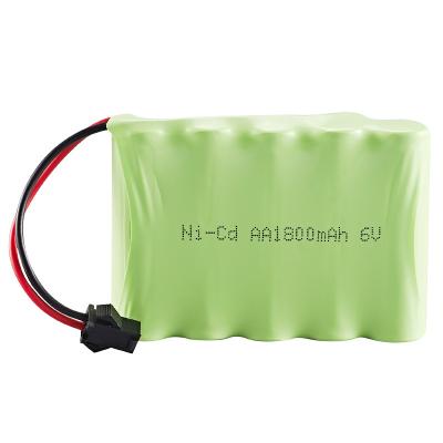 China High Capacity NiCH Nimh Battery Pack AA 6V 1800mAh Battery With Male SM 2P Plug for RC Cars and Trucks Rechargeable Batteries for sale