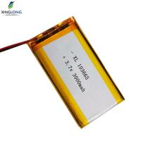 China Rechargeable 3.7v 3000mah Lithium Polymer 103565 103665 Li Ion Customize Flat Lipo Battery With PCB for sale